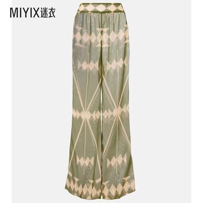 Johanna Ortiz 女款印花透视雪纺居家长裤 迷衣时尚