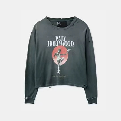 Paly Hollywood 26SS“Myra Breckenridge”水洗做旧印花长袖T恤