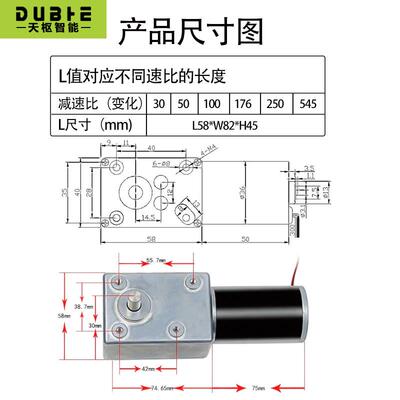 5调882ADI-45直流减速电机锁12V24扭矩涡轮蜗杆自马达大低速速正