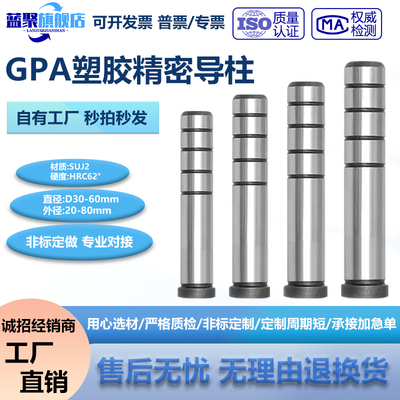 精密GPA塑胶模导柱D30mm-D60mm公制加硬SUJ2模架导杆直边非标订做