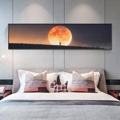 画现代简画约风景画床头装边饰暖色调65288客厅沙发背景挂海风景