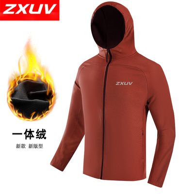 ZXUV135男女款冬季外套连帽加绒跑步户外运动外套运动休闲外套