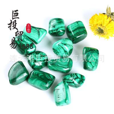 天然孔石滚石摆件无品牌/厂家雀malachite刚果绿孔雀随裸石把石玩