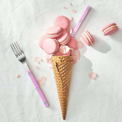 Sabre paris法式高级不锈钢牛排餐具刀叉套装家用西餐勺子粉玫红