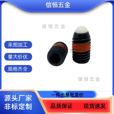 ZAC22轻载型尼龙柱塞NBPJ3 4 5 6POM珠球头柱塞 带螺纹弹簧定位销