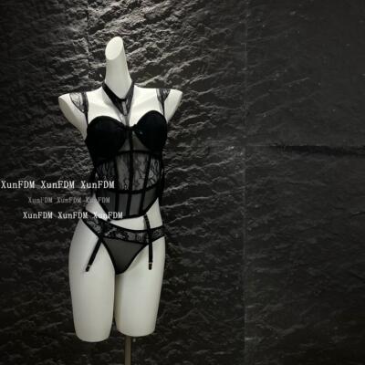性感蕾丝钢托马甲绑带蕾丝修身