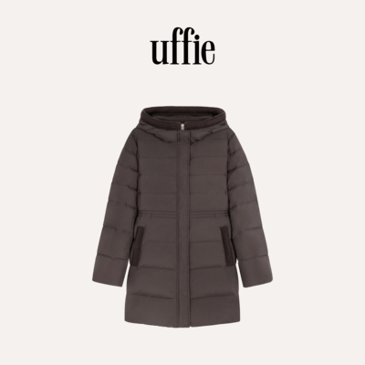 uffie于绘连帽式轻盈鹅绒服