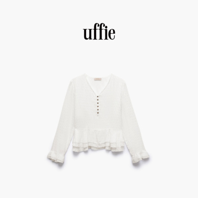 uffie于绘 满天星 睫毛绣金葱剪花衬衫