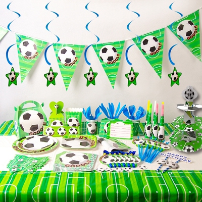 新品Soaccer Football Cup Plate Napkin Tablecloth Party Theme