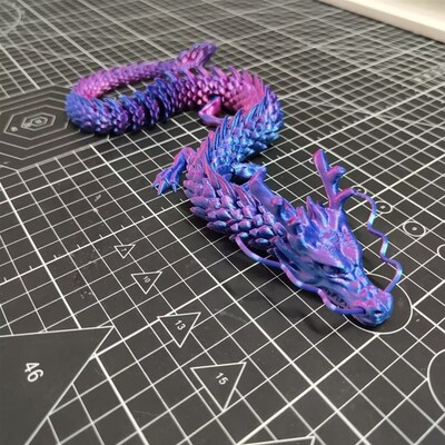 炫彩可动龙模型 3D列印中国龙全身可动造景装饰 童趣卡通风格