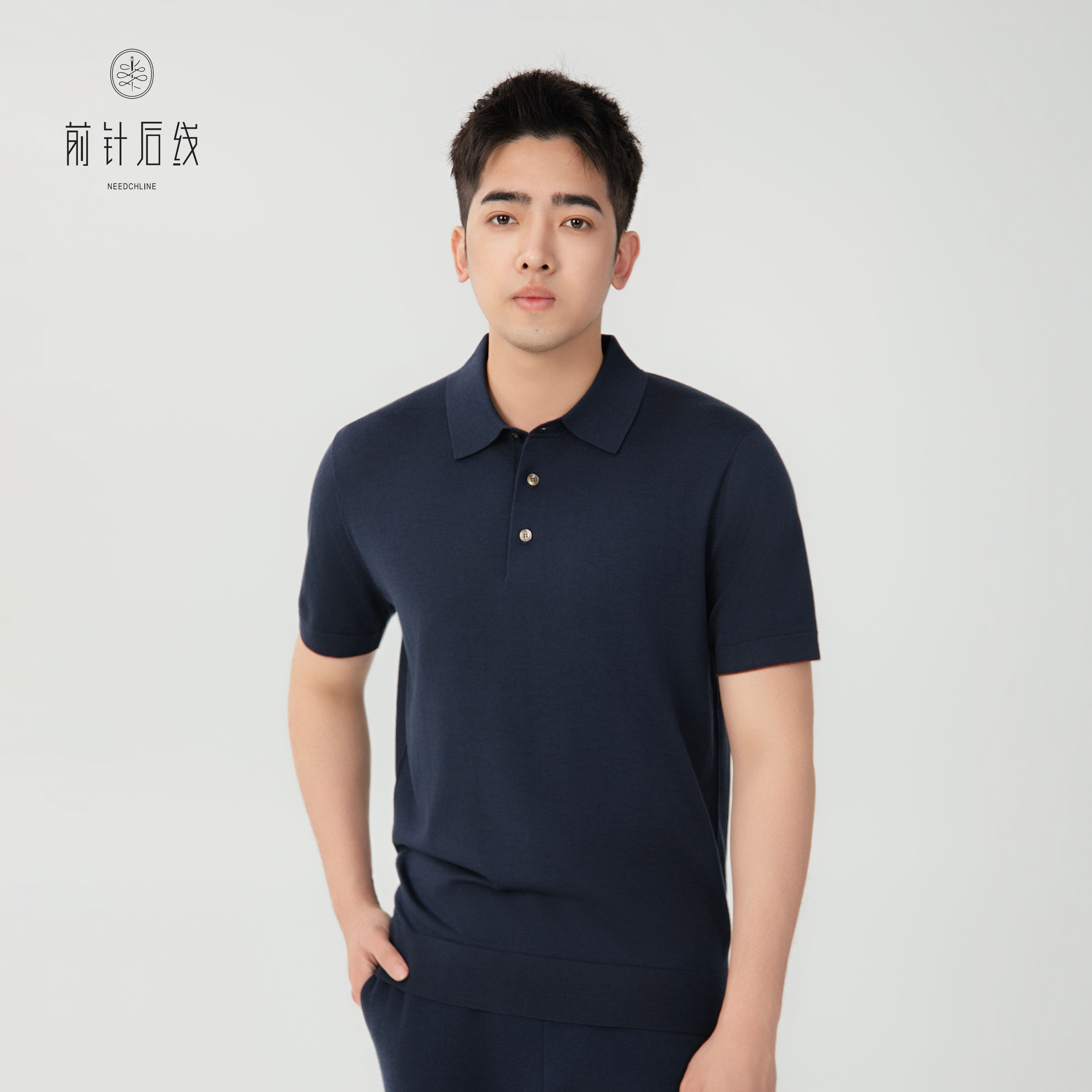 前针后线丝毛绒polo衫翻领短袖男士春季上新轻奢男款高级感男装