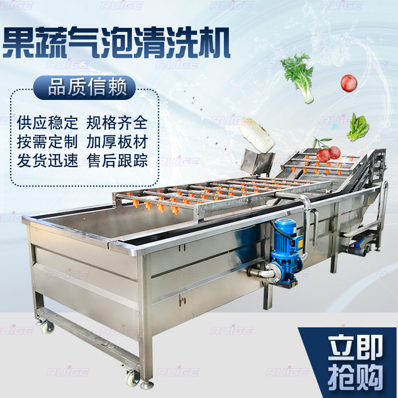 黄瓜茄子气泡式清洗机 豆角芸豆果蔬清洗机 喷淋式气泡洗菜洗果机