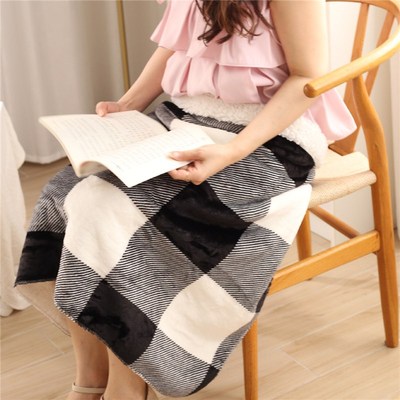 爆品!双层羊羔绒披肩毛毯办公室超软超暖宿舍盖腿小毯子圣诞礼物