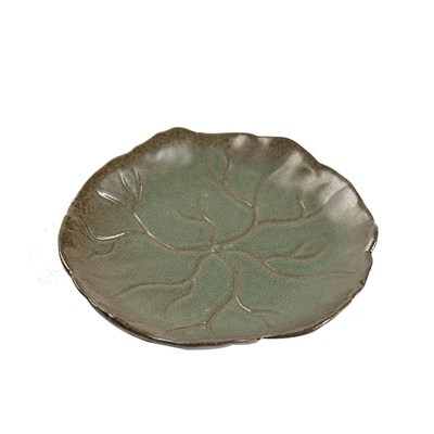 复古荷花杯垫窑变青野莲花复古陶瓷小茶托茶道几具配件防烫隔热垫