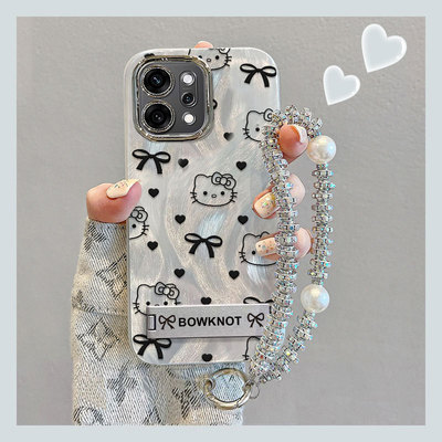 适用OPPOReno系列蝴蝶结KT猫外壳