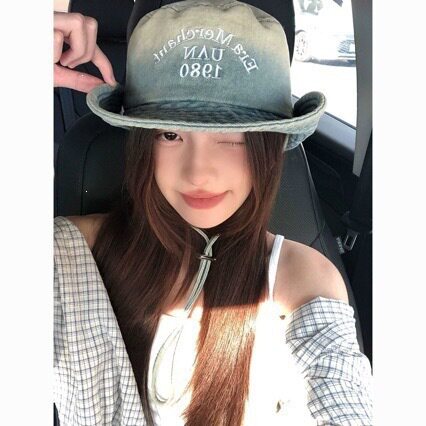 日系渐变水洗牛仔渔夫帽男女字母刺绣防晒遮阳户外登山帽