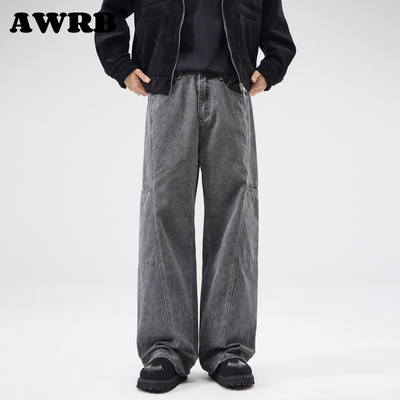 潮牌宽松水洗美式复古高街风裤子