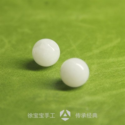 【十颗】天然汉白玉玉石圆珠纽扣定制旗袍汉服唐装盘钮子