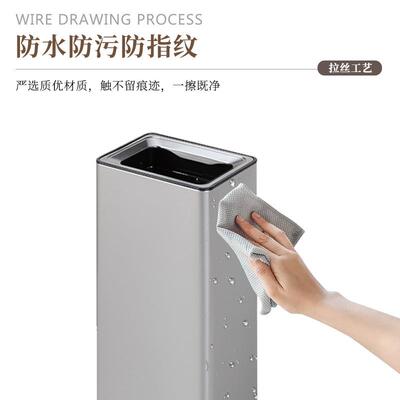 商用桶不锈钢垃圾大方形BXG无盖量直投酒店办公楼洗容手间垃圾桶