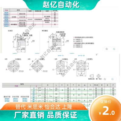 新品OFZ31/OFZ32-d6 8 10 12 13 16 20 25直线轴W承带方形法兰石
