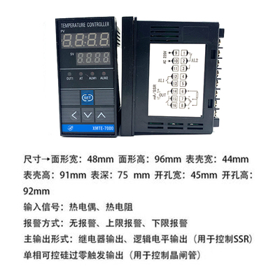 XMTA 7000 XMTE XMTG XMTD 7411 7412  K E PT100智能温控仪器表