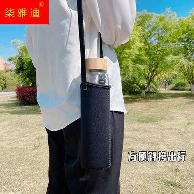 极速细长时间刻度玻璃杯女带滤网大容量H水杯男1L大号办公室泡茶