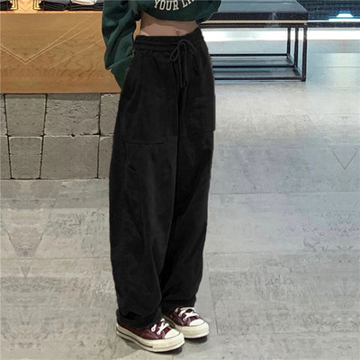 极速Vintage Cargo nPants Women Khaki Wide Leg Pants Unisex H