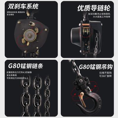 吊VD重型手拉芦双导轮葫双轴承1t21T3m（VDt3t5t手VT型三角形动起