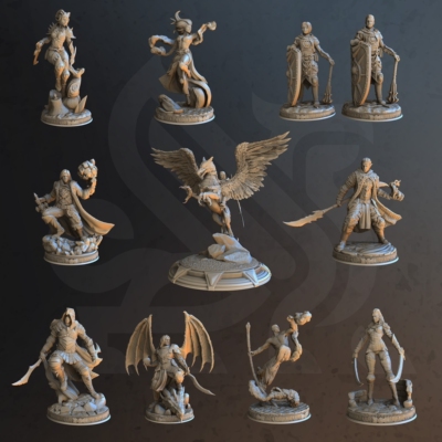 【黄金骑士团】法师刺客 魔剑士 武僧 龙与地下城DND跑团棋子模型