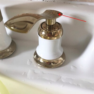 一字扁把手面盆厨房洗菜盆冷热混水龙头开关35阀芯手柄9mm