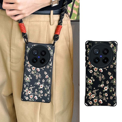 适用vivo新款个性创意四角挂绳壳