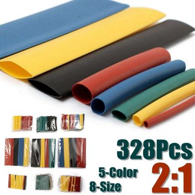 极速328Pcs/set Sleeving Wrap Wire Car ElectricalT Cable Tube