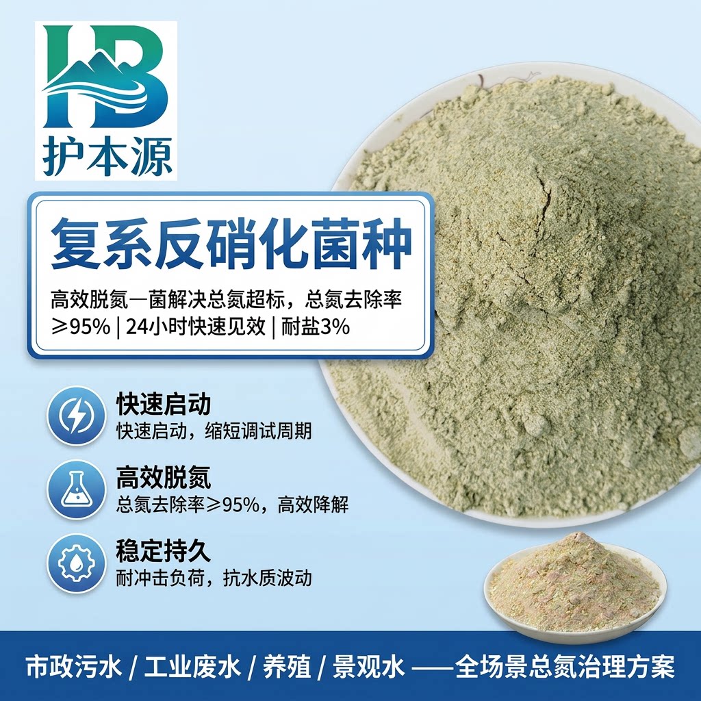 护本源复系反硝化菌种污水处理菌剂高效脱氮降解总氮24小时见效