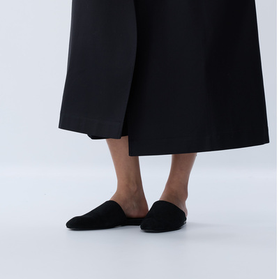 FILGood 黑色穆勒平底拖鞋平底款 FG05SH02