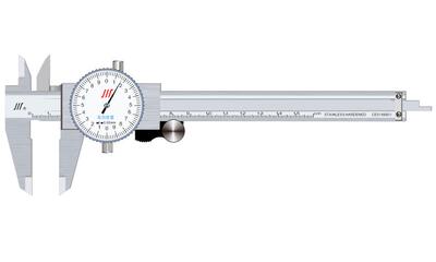 成量带表卡尺0-150-200-300 川牌双向防震表盘游标卡尺高精度表卡