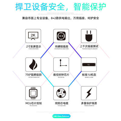 Glen ralston/格伦士顿专业电源时序器8路控制器中控空气开关管理