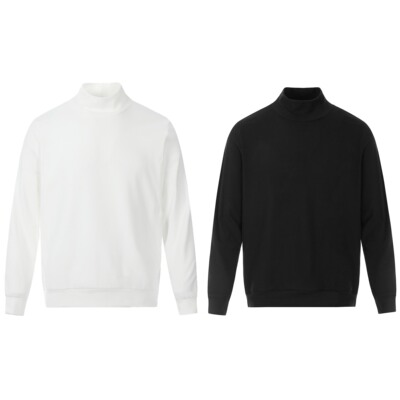 JADEQILIN2024秋冬新款毛衣圆领修身毛衫打底衫情侣中高领针织衫