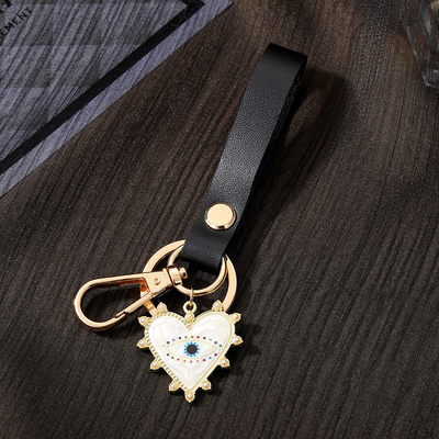极速Heart Turkey Evil Eye PU Leather KeychaNin Keyring Women