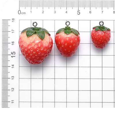 极速10Pcs Charm 3D Resin Fruit PCendant Sweet Strawberry Sha