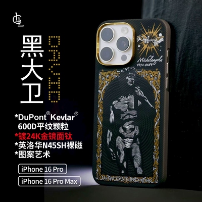LLC适用苹果iPhone16ProMax《大卫-米开朗基罗》全包磁吸凯夫拉超薄手机壳