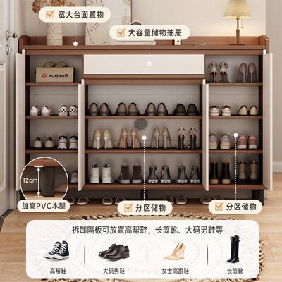 新品实木色鞋柜家用门口室内靠墙入户玄关柜一体收纳新款2.025爆