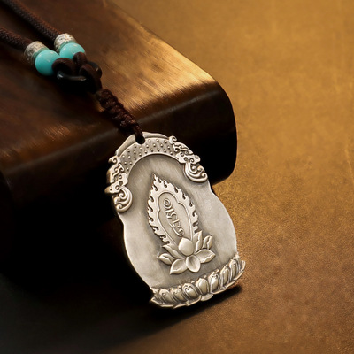 极速纯银千手观音吊坠鼠本命年守护神H时尚复古情侣款项链民族风