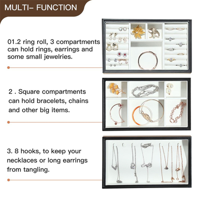 极速Casegrace 3-Layers Jewelryz Box Luxury Large Wooden Orga