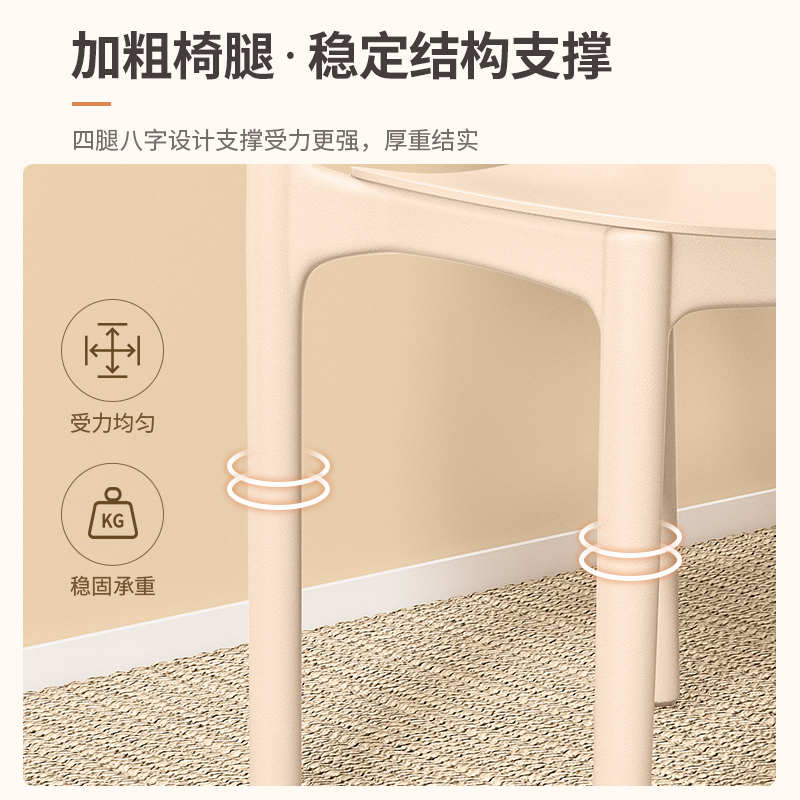 塑料椅子家用加厚靠背椅餐椅餐桌休闲吃饭椅子餐厅商用可叠放凳子
