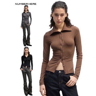 NUMBER HERE 澳洲美丽诺防缩羊毛与奥地利兰精菜赛尔纤维混纺开衫