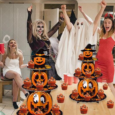 新品Halloween Decoroation Pumpkin Multi-layer Cake Rack Ghos