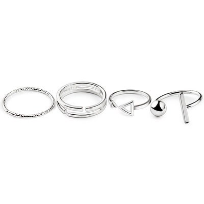 极速New luxury Fashion 4 Pcs/Set Korean Style QRings Simple