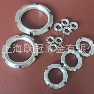 碳钢电镀锌 GUK螺母 M80*2 M85 M90 M95 M100尼龙锁紧圆螺帽 防松