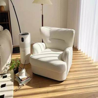 复古单人沙发椅小户型旋转休闲椅设计师客厅卧室简约洽谈沙发桌椅