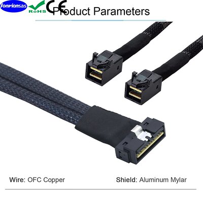 PCIE Slimline LP Low profileSFF-8654 8I转2个SFF-8643连接线束